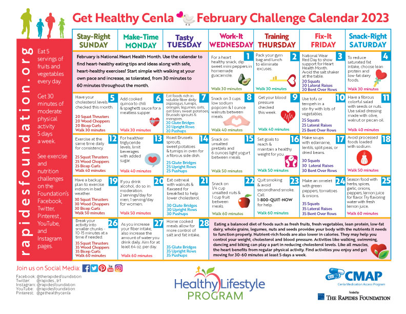 February Calendar Offers Heart Healthy Tips